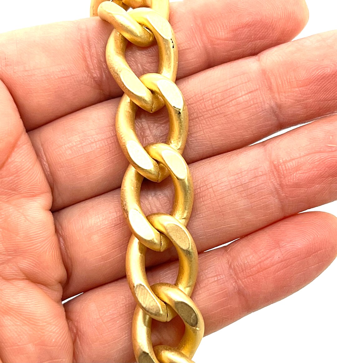 Matte Gold Extra Large Curb Cuban Chain, Gold Findings, DIY Jewelry ...