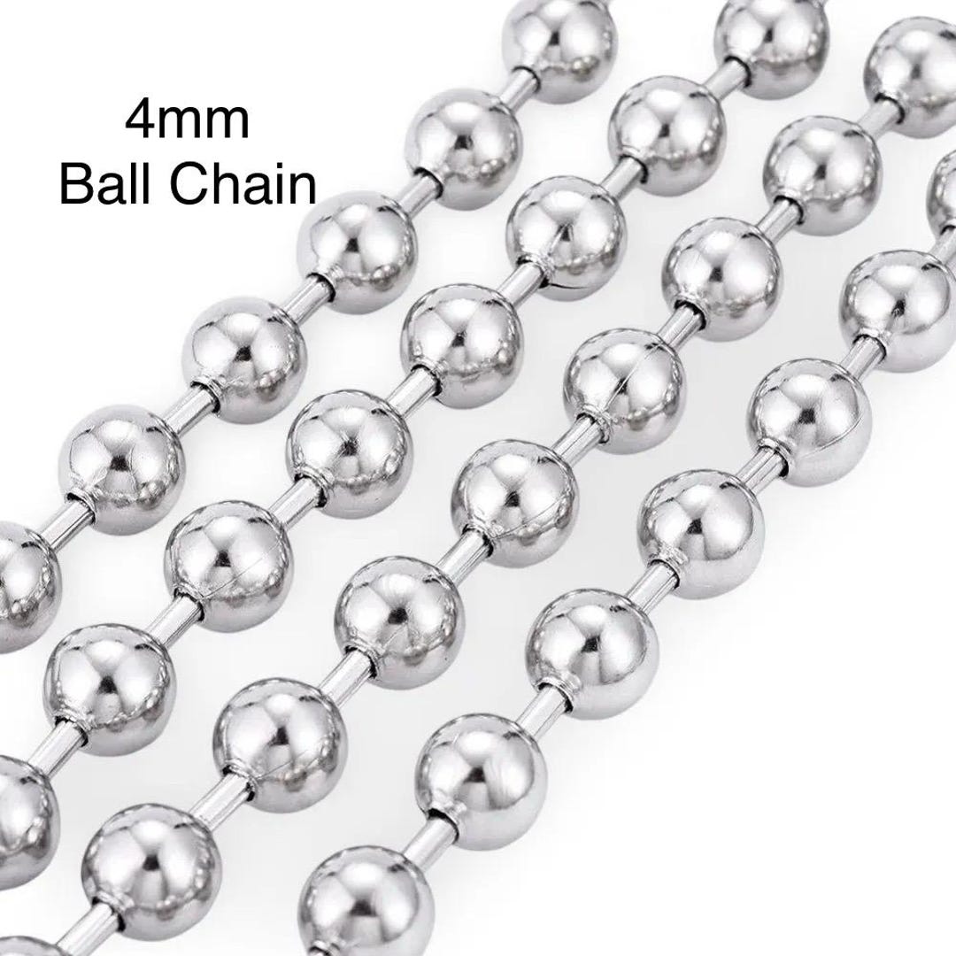 4mm Stainless Steel Large Ball Chain,non Tarnish,silver Findings,chain ...