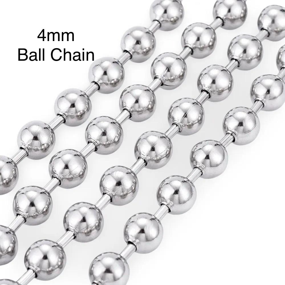 4mm Ball Chain,stainless Steel Large Chain,silver Findings,chain by the ...