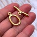 Satin Gold Large Oval Toggle Clasp 18k Real Gold Plated, Toggle Clasp ...