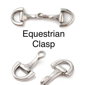 Equestrian Horse Snaffle Clasp,18k Gold Plated Stainless Steel, Ion ...
