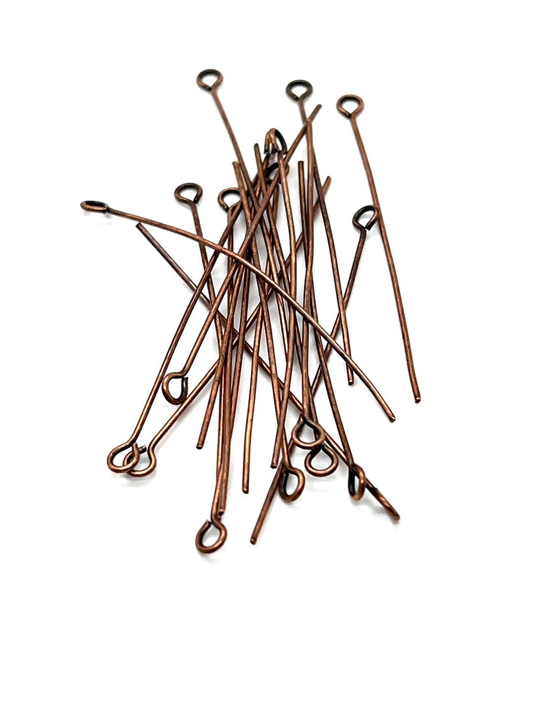 Antique Copper Plated Eye Head Pins, 50mm, 21 Gauge, Gold Findings ...