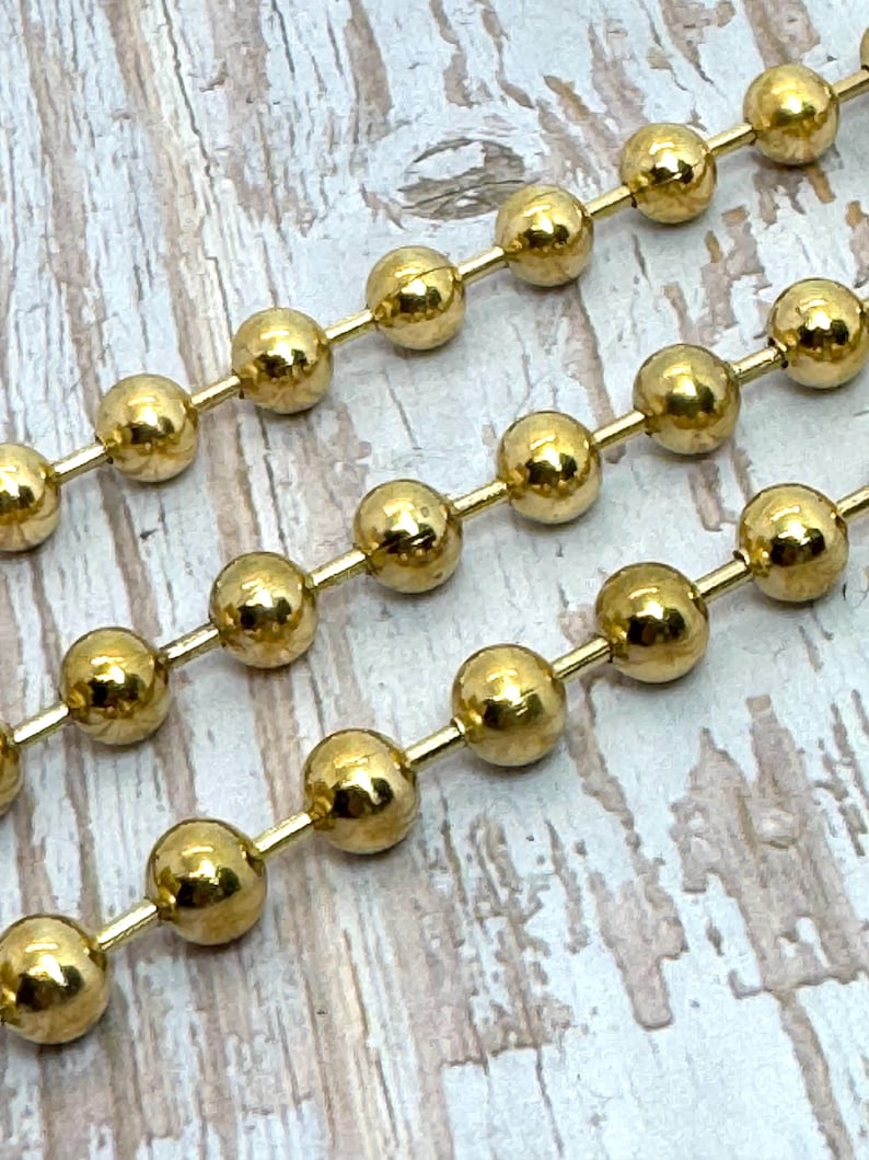 8mm Ball Chain Ion Plated Stainless Steel, Antique Gold Findings ...