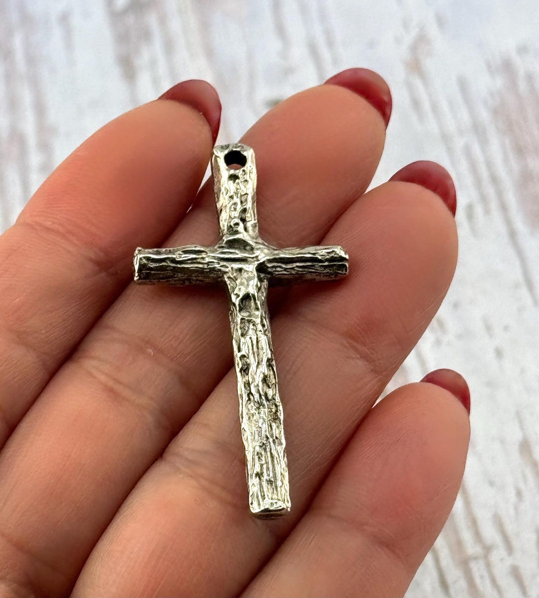 Large Rustic Cross Pendant,antiqued Pewter,silver Findings,diy Jewelry ...