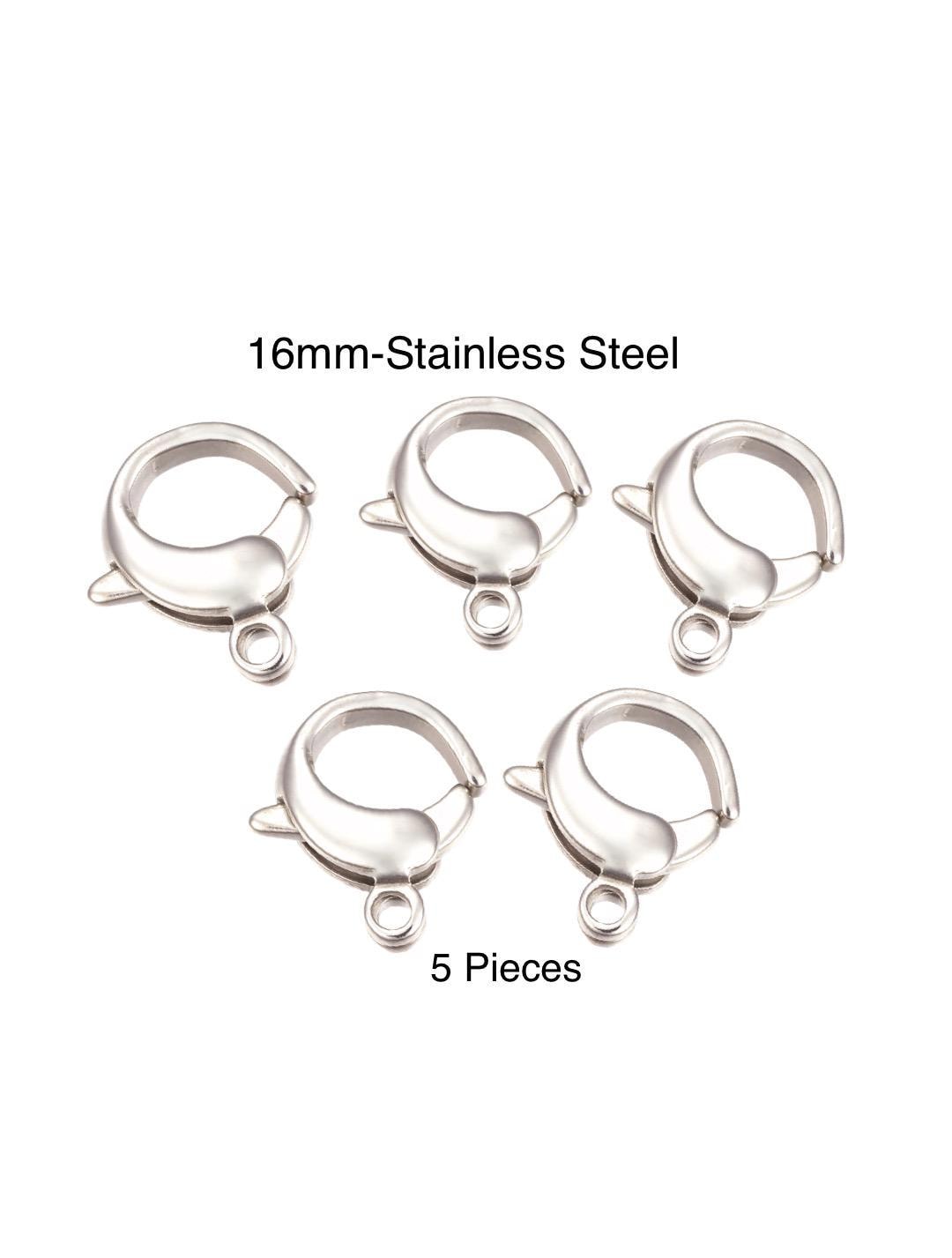 16mm- 5 Lobster Claw Clasps, 304 Stainless Steel, Heavy-duty, Antique ...