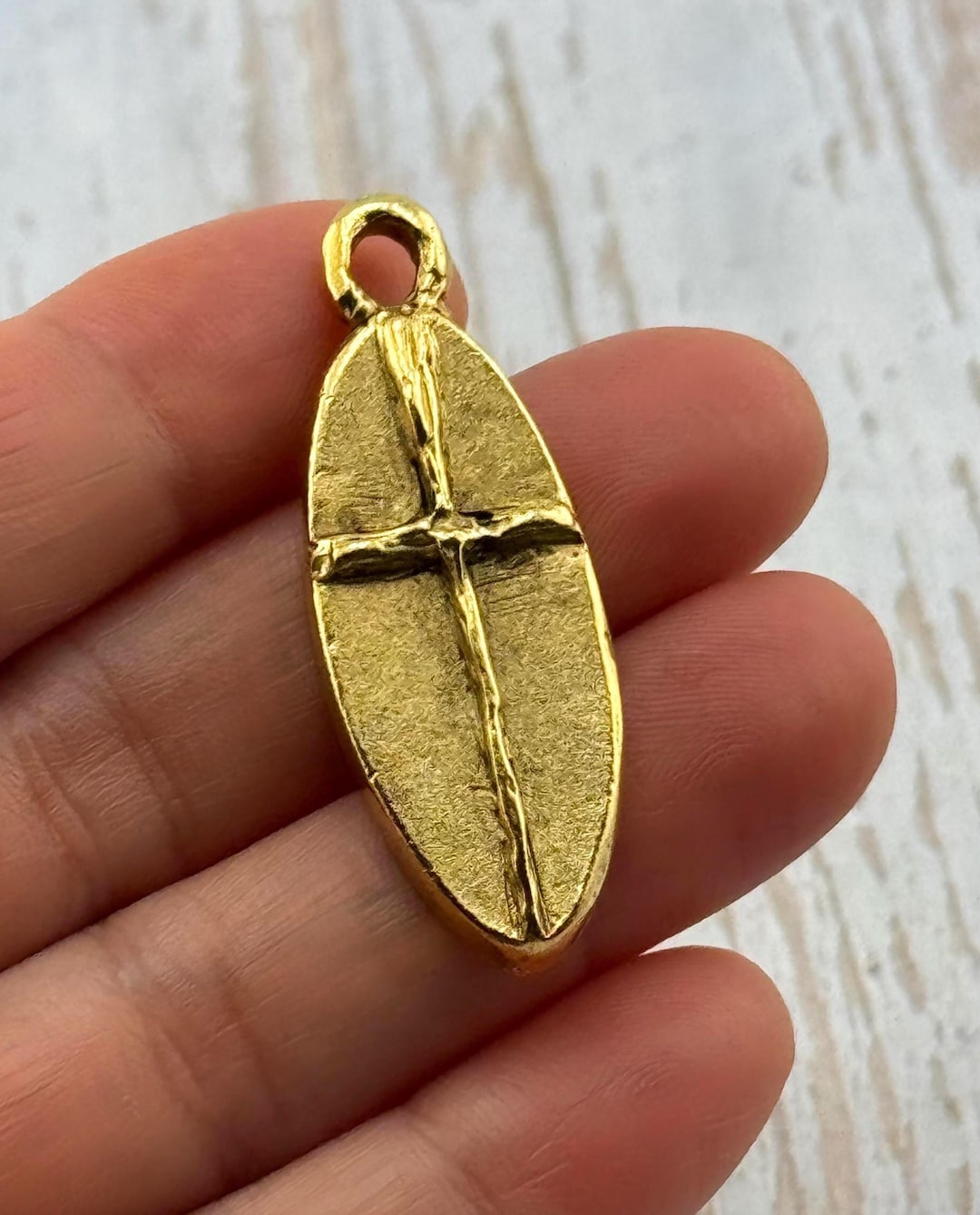 Large Cross Charm,antiqued Gold Plated,yoga Style Gold Findings,diy ...