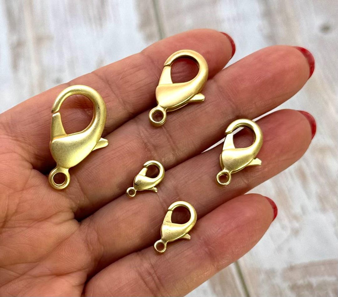 MATTE Gold Plated Lobster Clasp, Gold Findings, DIY Jewelry Making ...