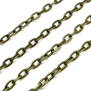 Antique Brass Oval Cable Chain, DIY Jewelry Making Supplies, Antique ...