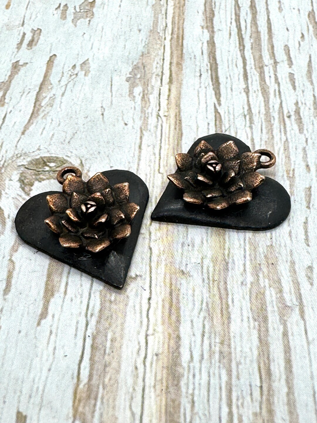 Large Antique Copper Flower Hand Soldered Pendant, Charm, Handmade, 1 ...