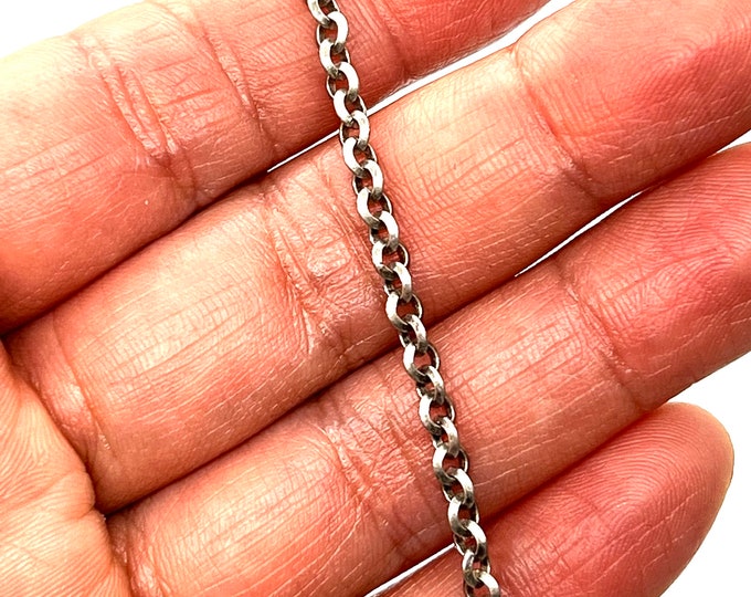 Antique Silver Beveled Rolo Chain Belcher Chain Hypoallergenic Silver Findings Diy Jewelry