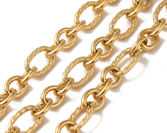 Large Chunky Link Gold Plated Chain, Chain by the Foot, Large Chain,diy ...