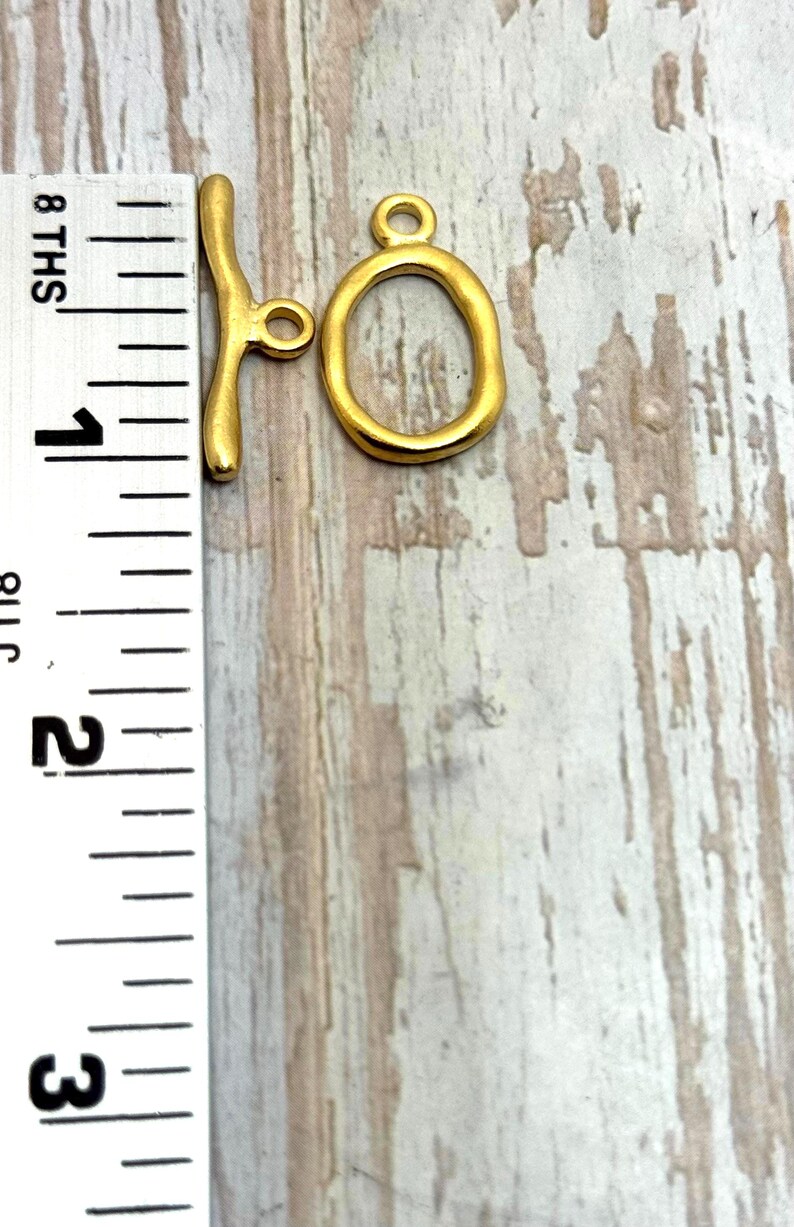 Satin Gold Large Oval Toggle Clasp 18k Real Gold Plated, Toggle Clasp ...