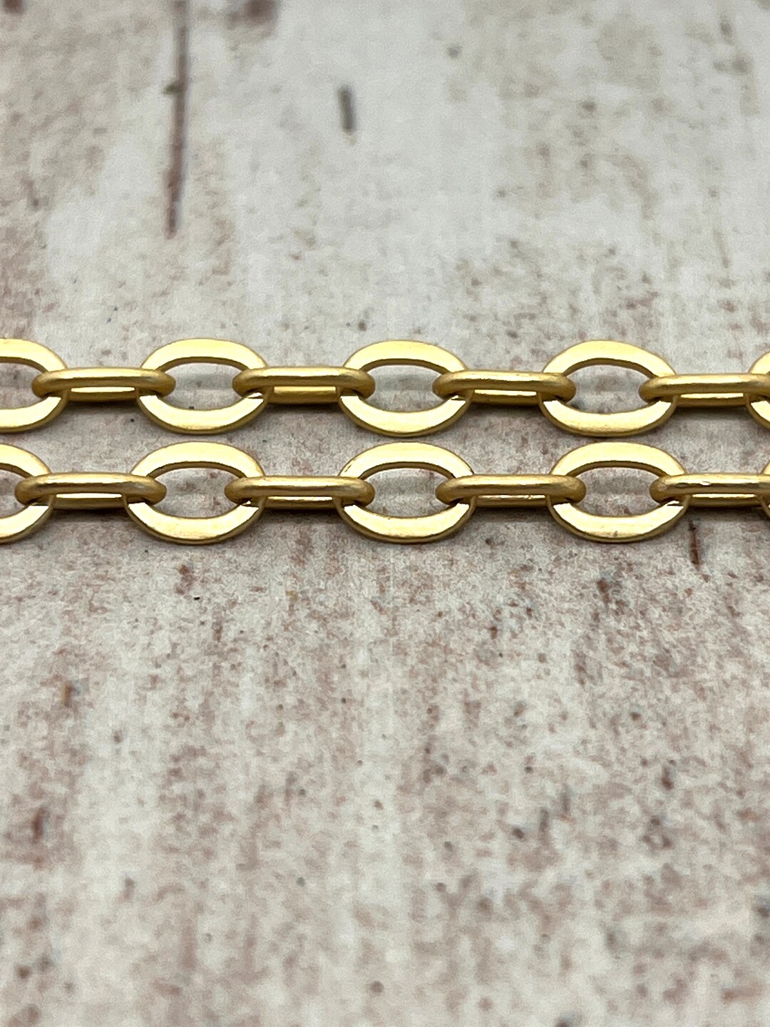 MATTE GOLD Oval Link Chain High Quality Satin Gold Chain - Etsy