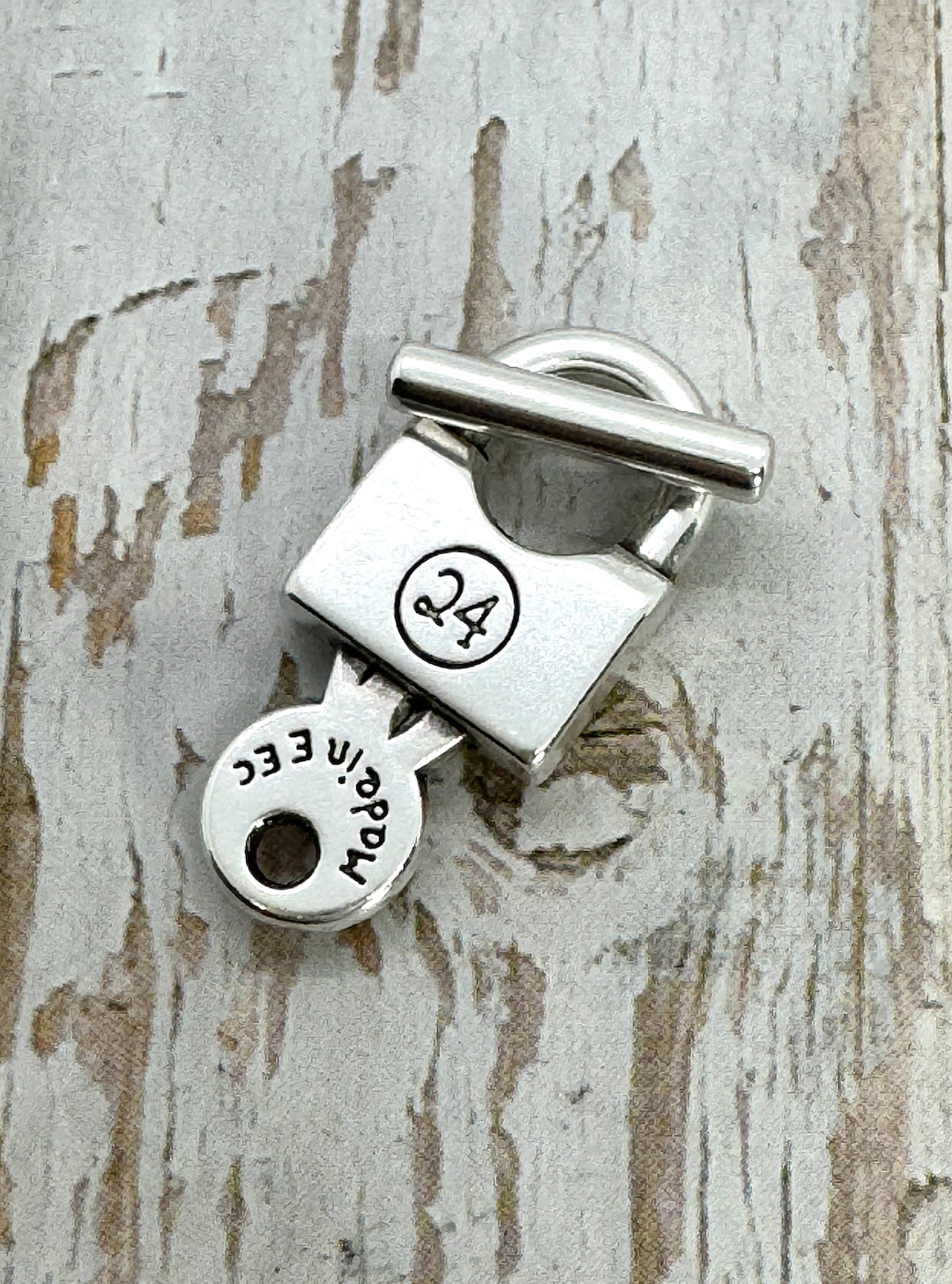 Antique Silver Lock and Key Toggle Clasp, Silver Findings, 24 Ltd ...