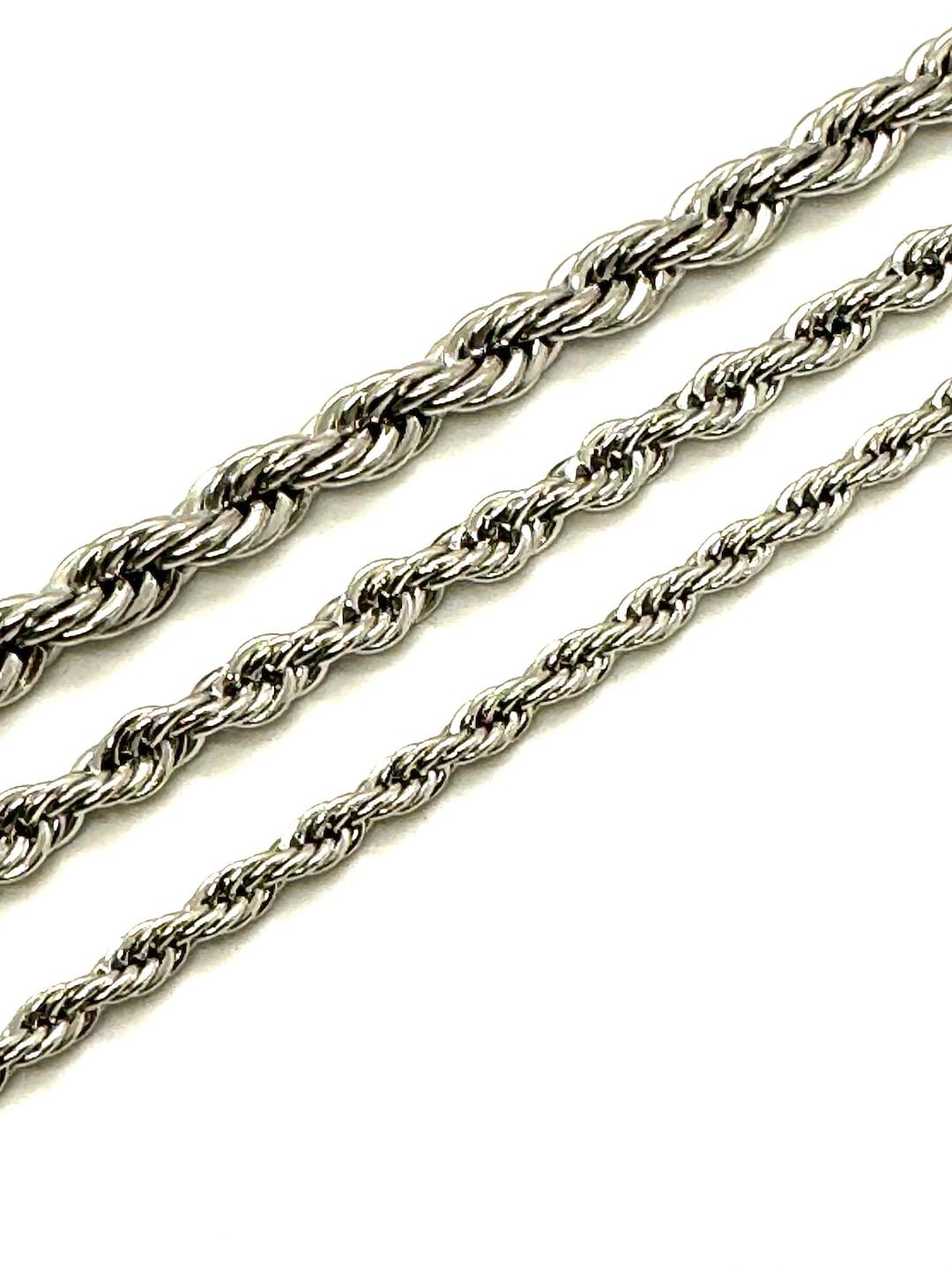 French Rope Stainless Steel Chain, Silver Findings, DIY Jewelry Making ...