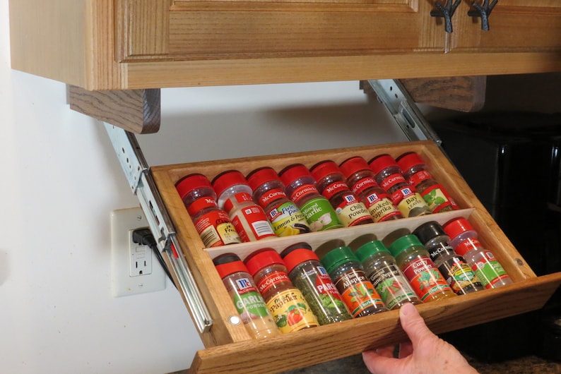 Under Cabinet Drop Down Spice Rack - Etsy