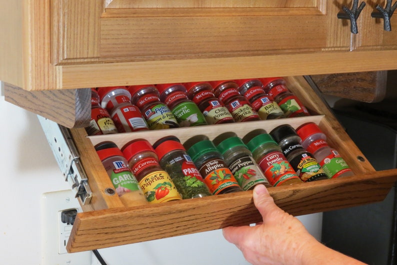 Under Cabinet Drop Down Spice Rack - Etsy