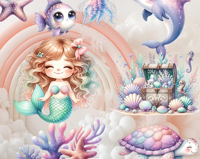 Gran sirena cola fiesta decoración PRINTABLE, recorte de sirena, cartón ...