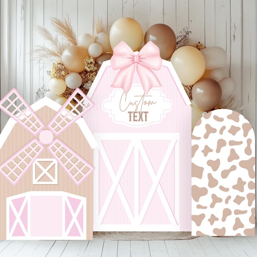 Pink Farm Party Cutouts, Barnyard Birthday Prop, Farm Animals Baby ...