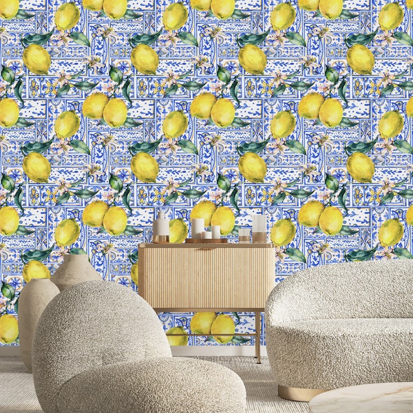 Lemon Wallpaper - Etsy
