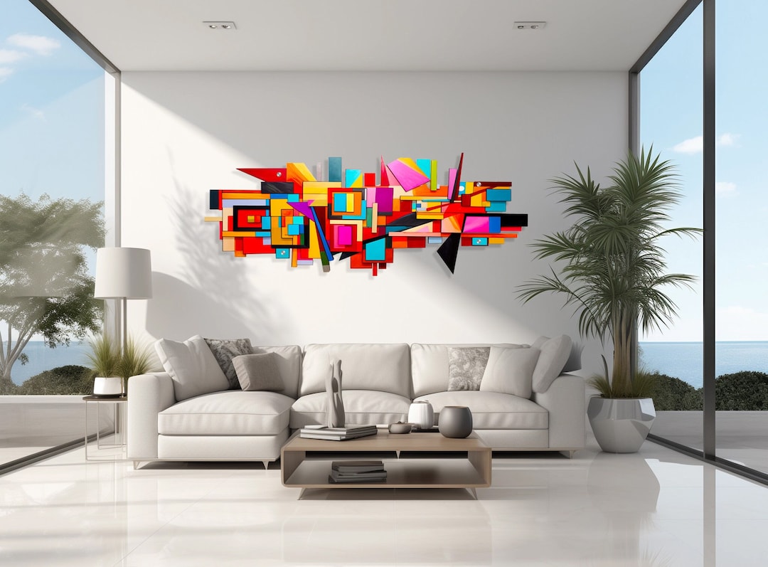 Abstract Print on Plexiglass Extra Large Wall Decor Glossy Acrylic Wall ...