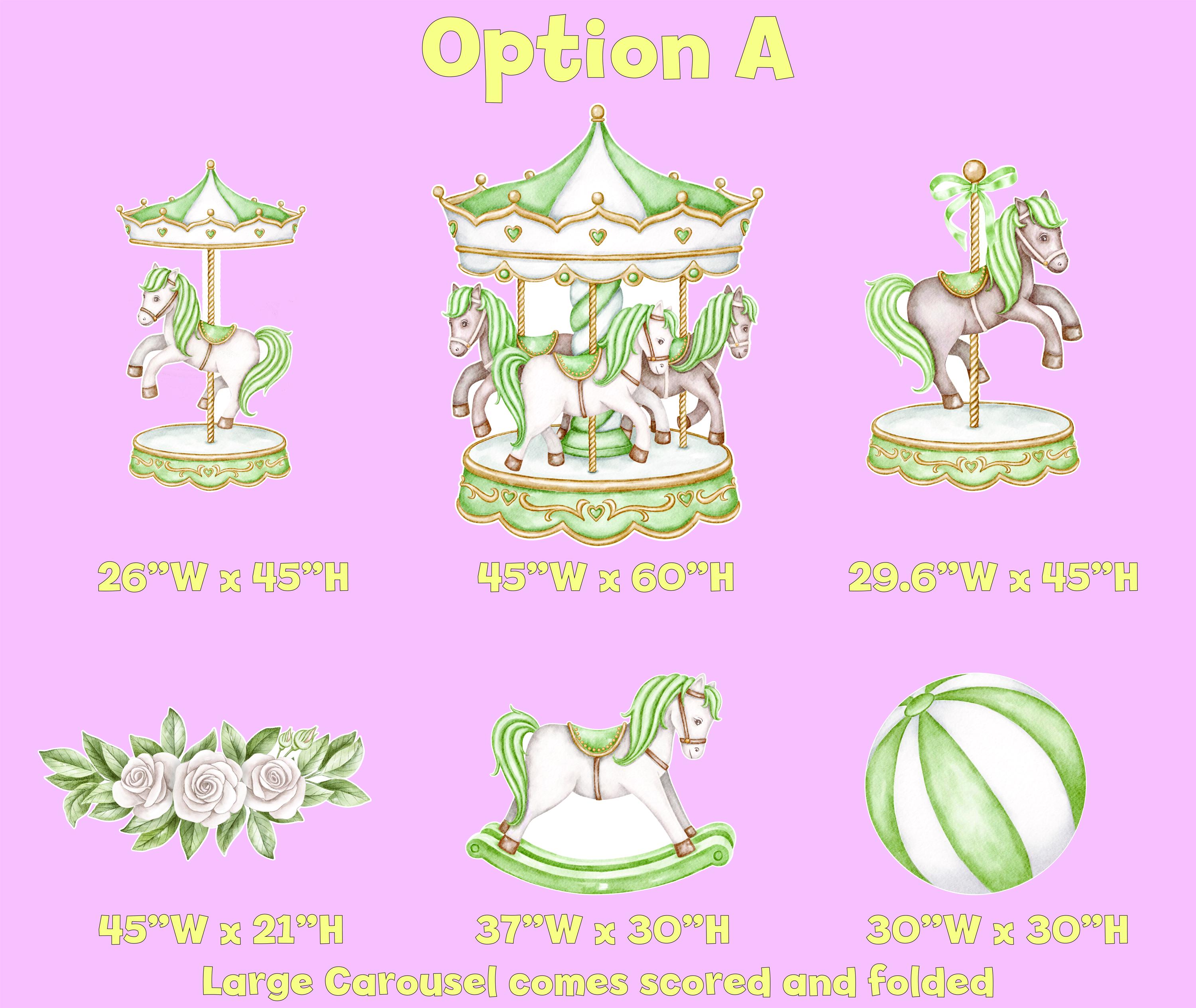 Carousel Cutout Prop, Carousel Party Decoration, Centerpieces Standee ...