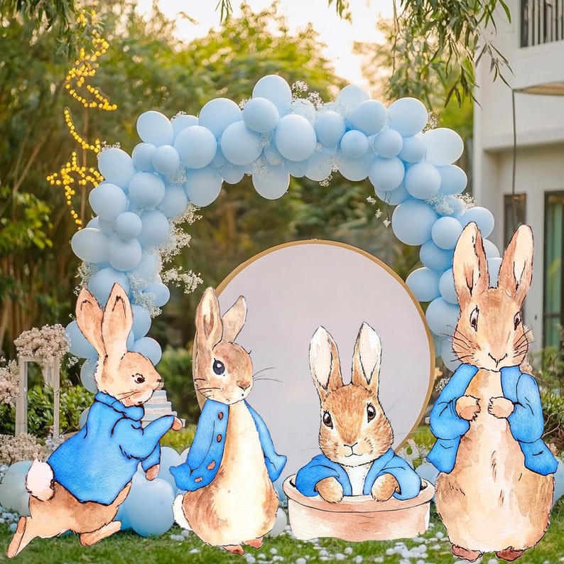Peter Rabbit Cutout Decoration, Rabbit Baby Shower Decor, Backdrop ...