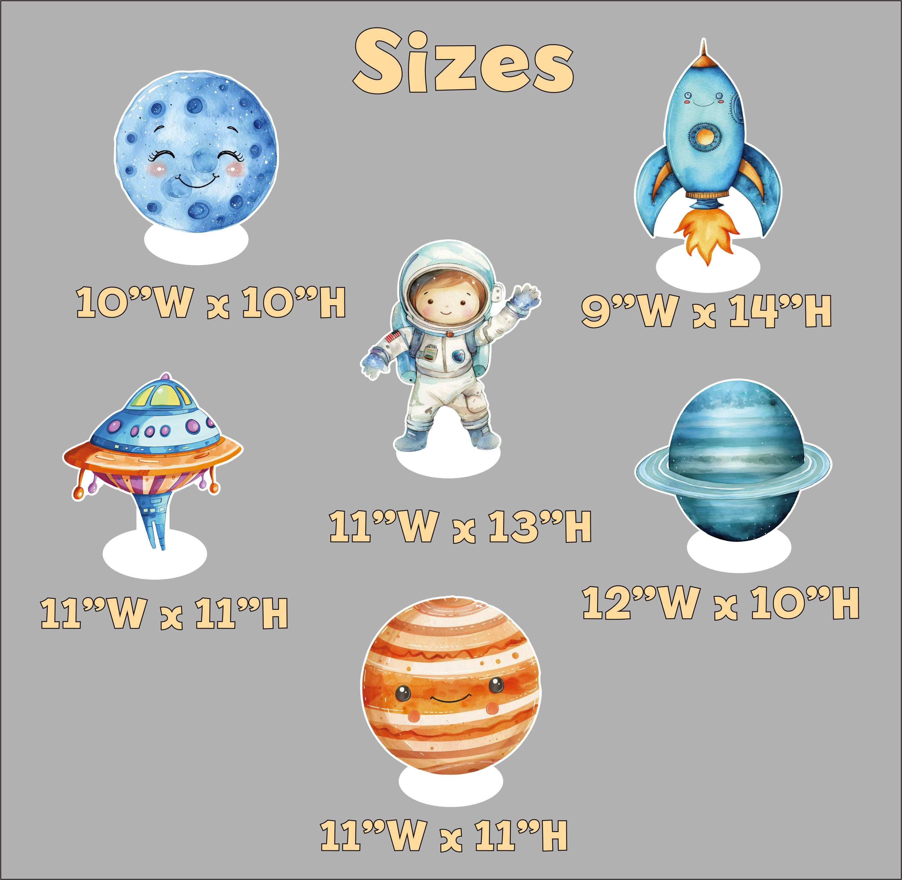 Astronaut Party Double-sided Table Centerpieces Set 6, Baby Shower ...