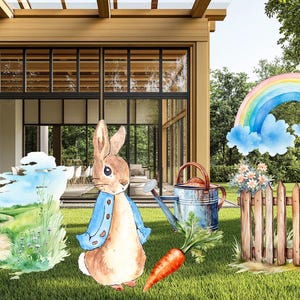 Peter Rabbit Cut Out SET Decoration, Rabbit Baby Shower Decor, Backdrop ...