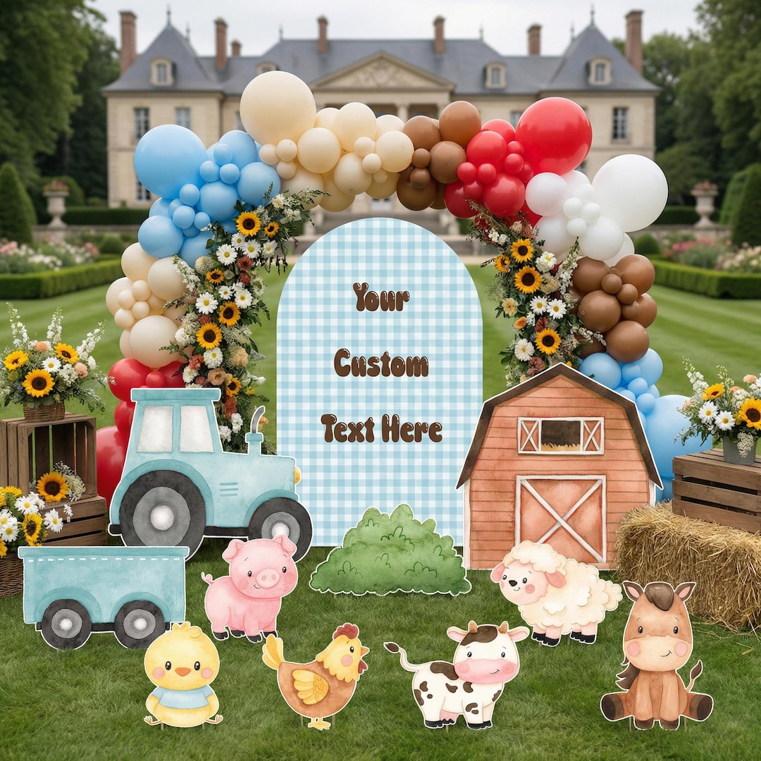 Farm Animals Cutouts Set, Baby Boy, Barnyard Birthday Prop, Farm Animal ...