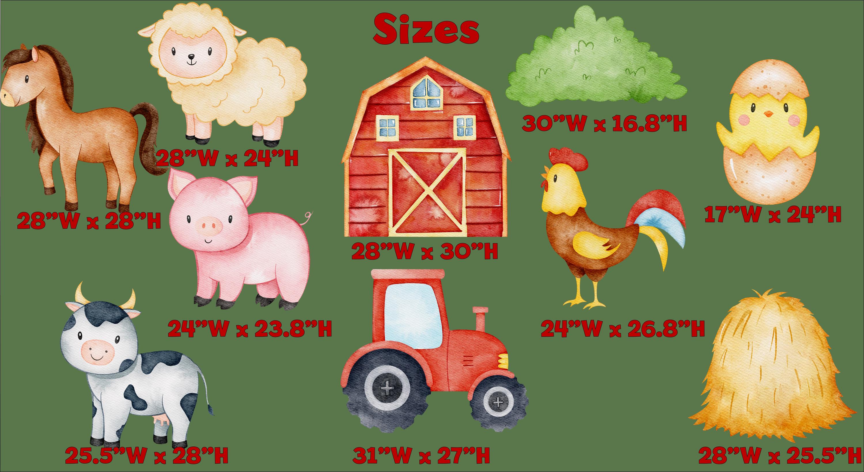 Farm Animals Cutouts Set, Ranch Animals Party, Barnyard Birthday Prop ...