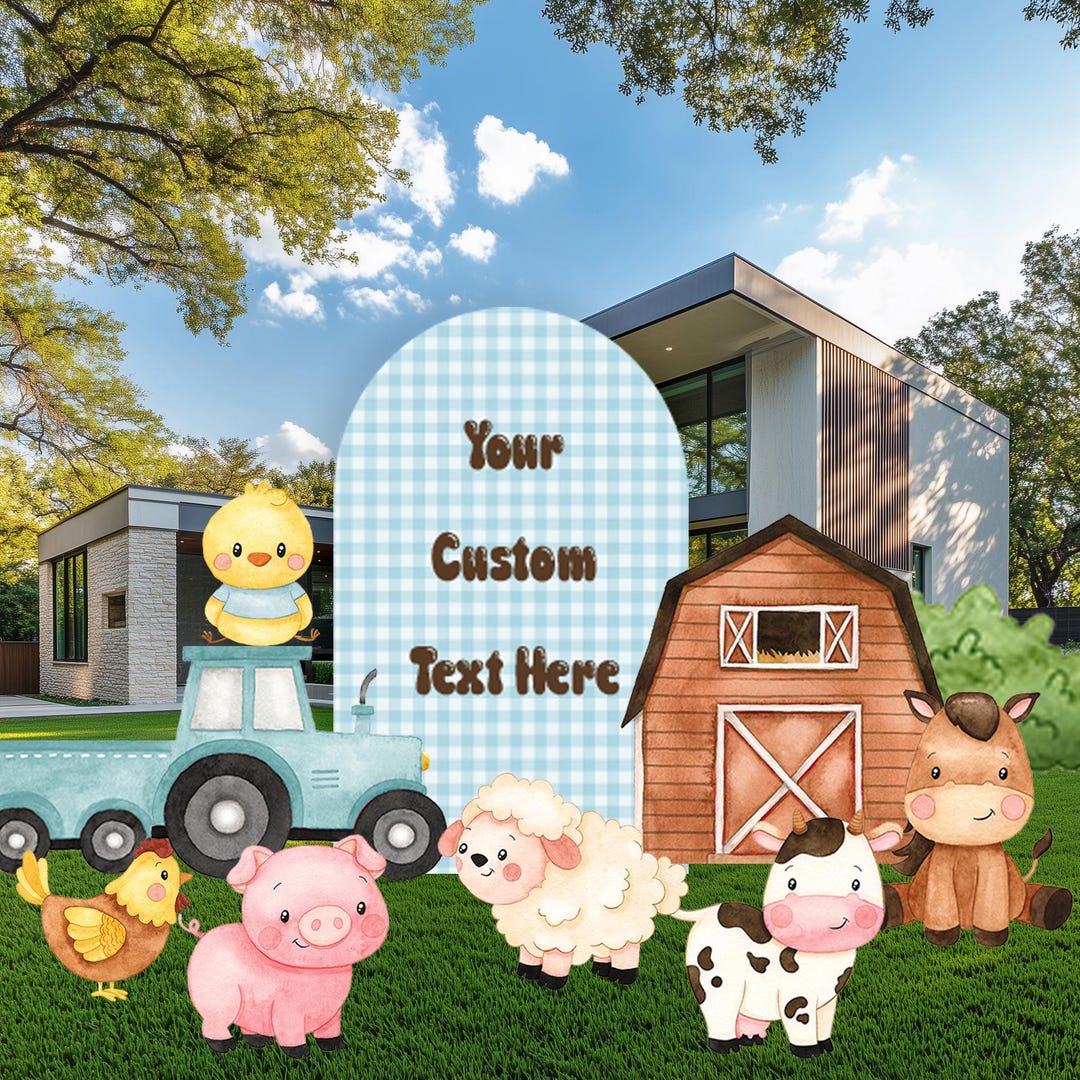 Farm Animals Cutouts Set, Baby Boy, Barnyard Birthday Prop, Farm Animal ...