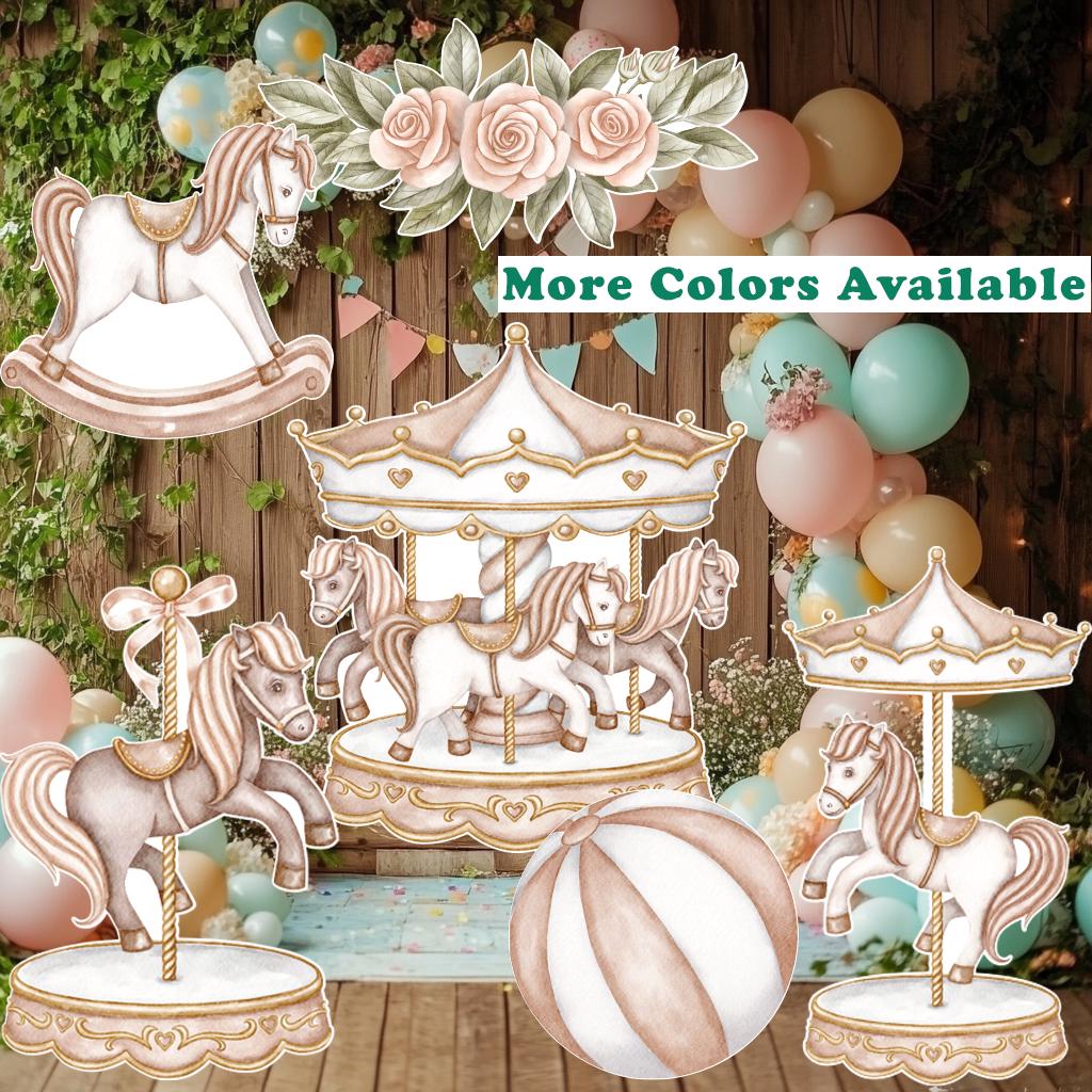 Carousel Cutout Prop, Carousel Party Decoration, Centerpieces Standee ...