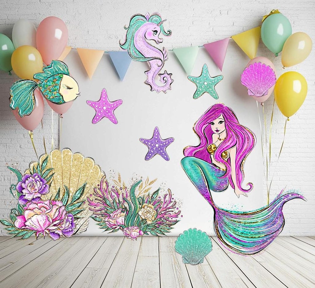 Mermaid Party Decoration, Mermaid Standee Party Prop, Foam Board Cutout ...