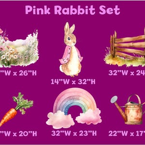 Peter Rabbit Cut Out SET Decoration, Rabbit Baby Shower Decor, Backdrop ...