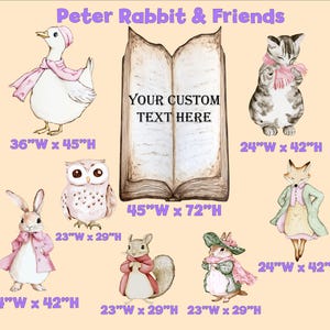 Pink Peter Rabbit and Friends, Cutout, Rabbit Baby Shower Decor, Yard ...