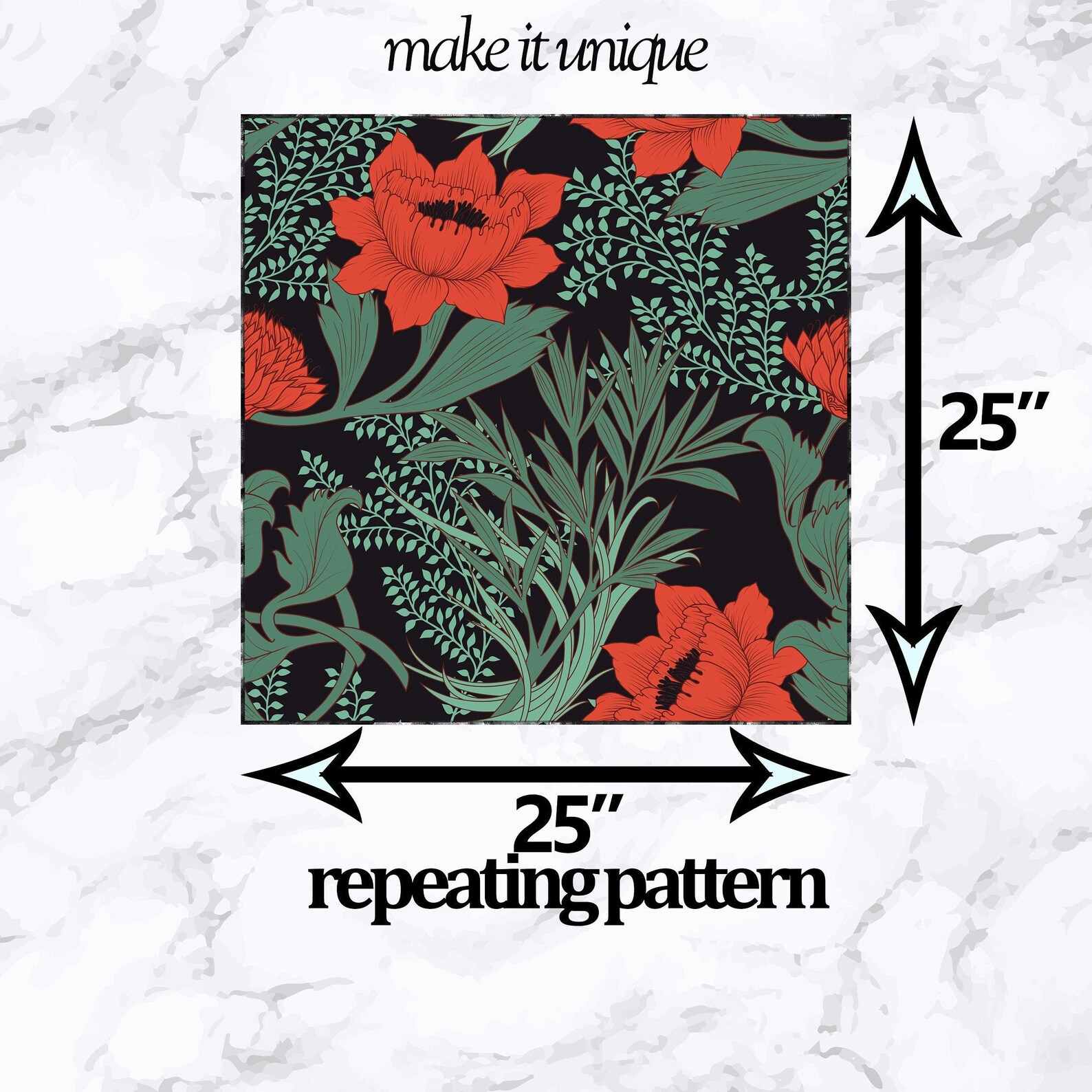 Removable Wallpaper Mural Peel & Stick Red Poppies | Etsy