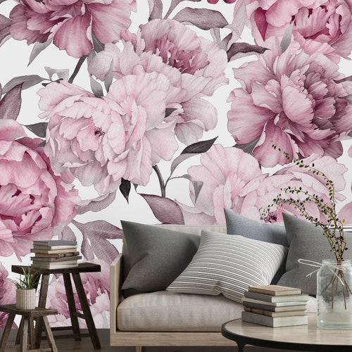 Removable Wallpaper Mural Peel And Stick Watercolor Seamless Etsy