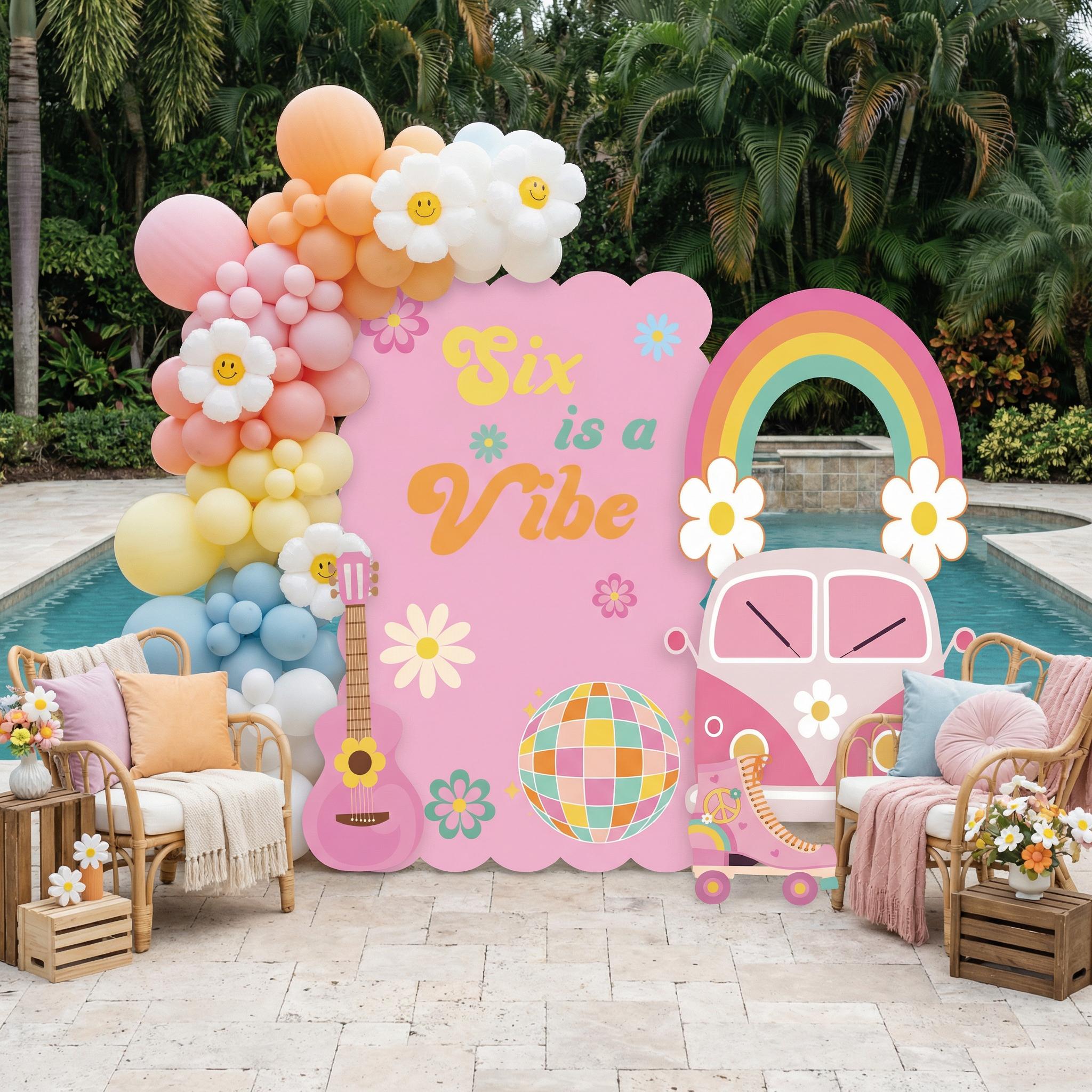 Groovy Birthday Cutouts, Two Groovy, Groovy One, Party Props, Four Ever ...
