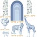 Blue Toile Safari Animals Cutouts, Chinoiserie Birthday, Toile De Jouy ...