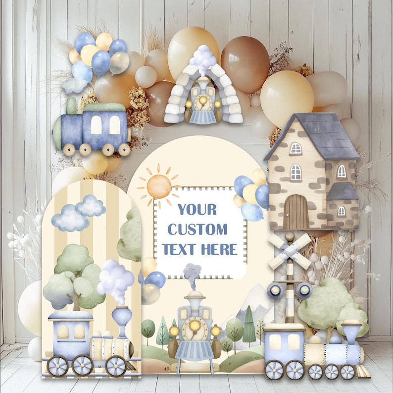 Train Birthday Party Cutout, Boys Birthday, Train Backdrop, Choo Choo I ...
