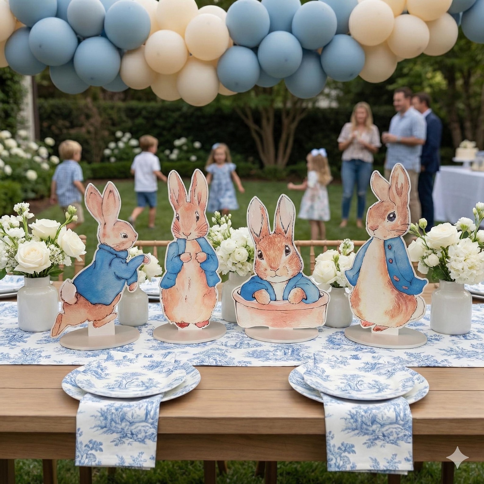 Blue Peter Rabbit Double-sided Table Centerpieces Set 4, Bunny Baby ...