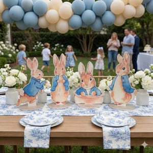 Blue Peter Rabbit Double-sided Table Centerpieces Set 4, Bunny Baby ...