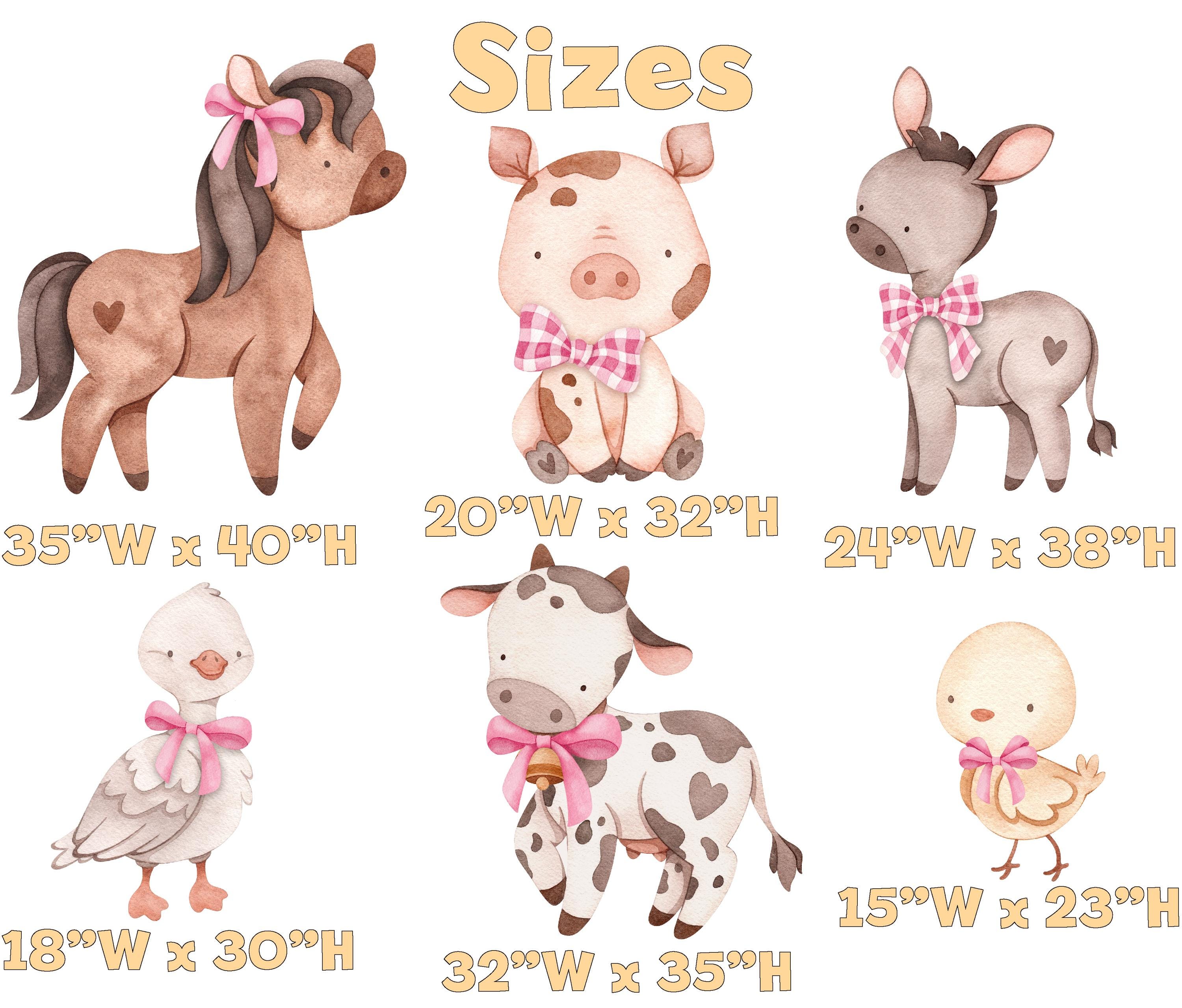 Pink Farm Animals Cutouts, Ranch Animals, Barnyard Birthday Prop, Farm ...
