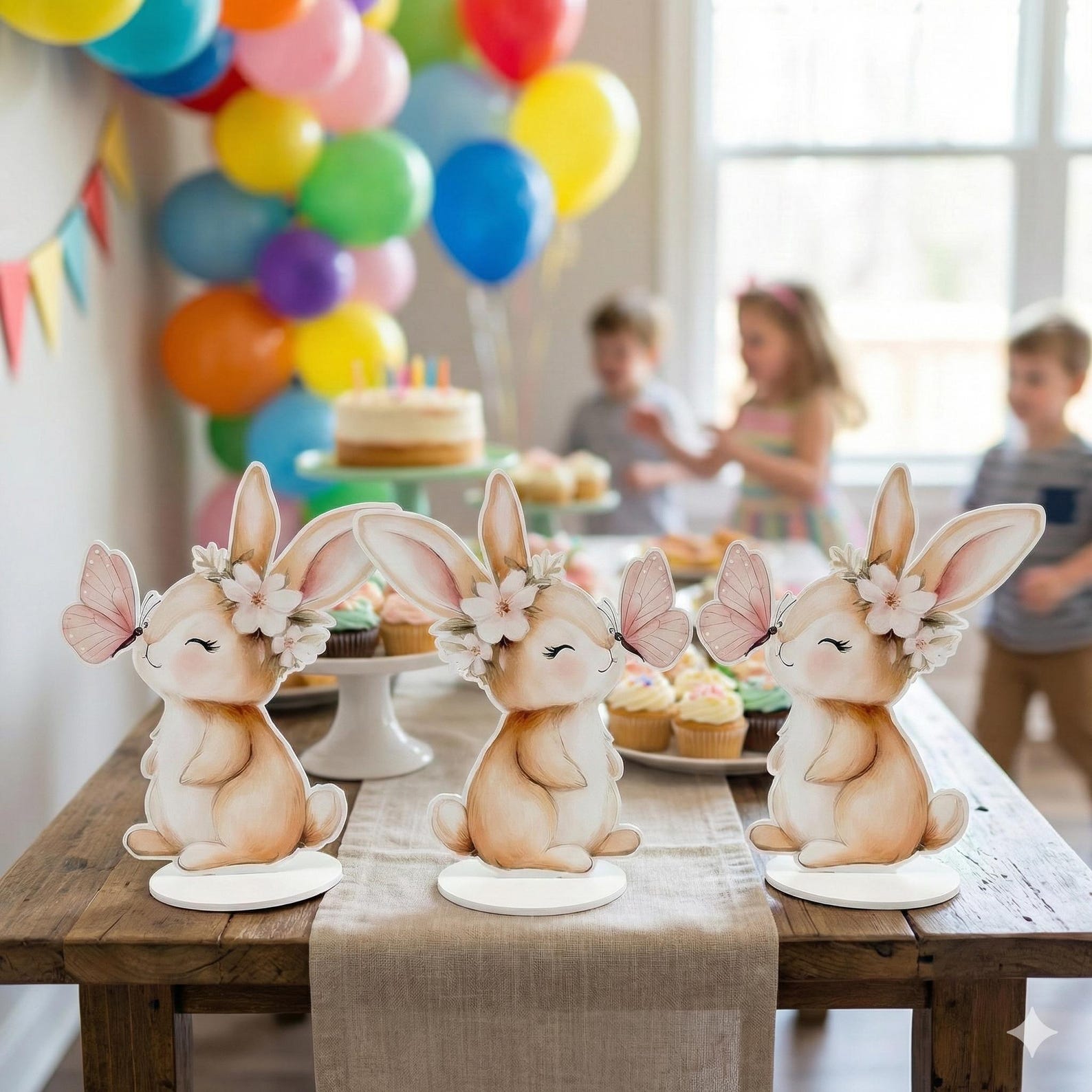 Cute Bunny Double-sided Table Centerpieces, Baby Shower, Nursery Decor ...
