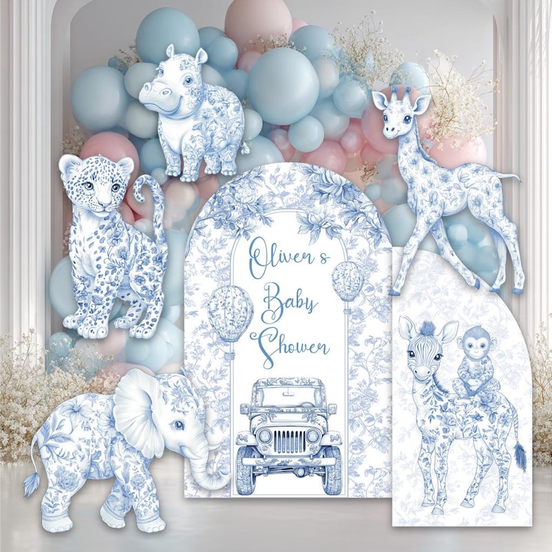 Blue Safari Baby Shower - Etsy