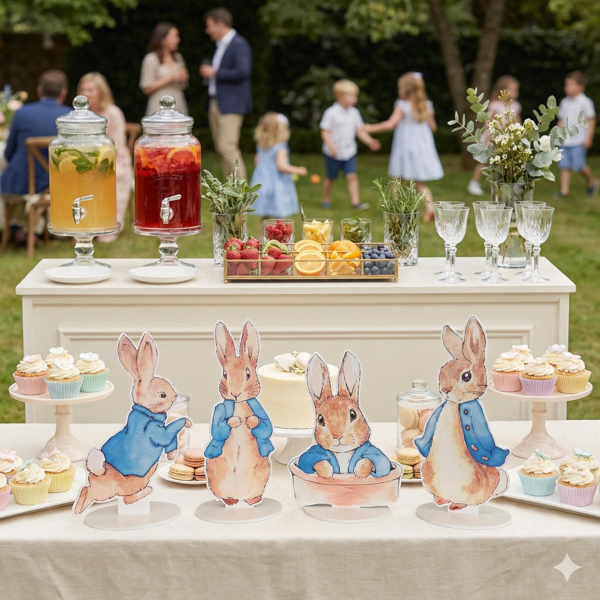 Blue Peter Rabbit Double-sided Table Centerpieces Set 4, Bunny Baby ...