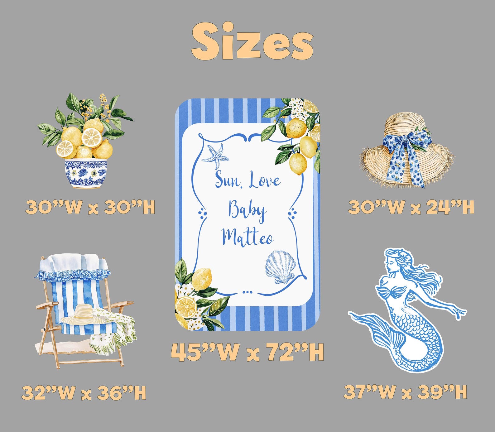 Mediterranean Birthday Cutouts, Amalfi Coast Bridal Shower Decor ...