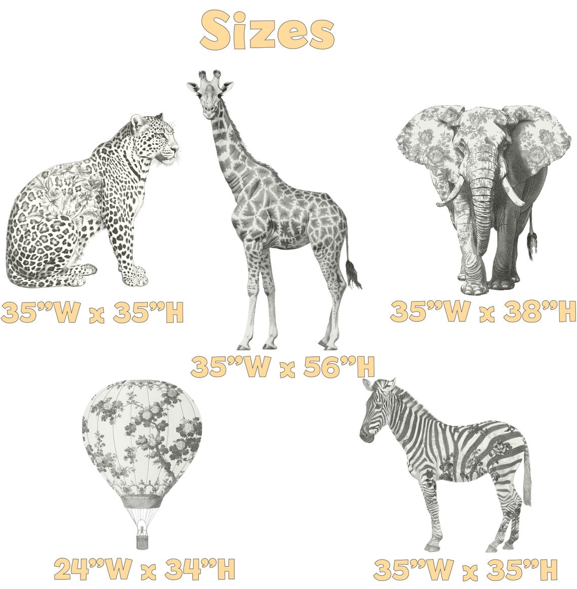 Gray Toile Safari Animals Cutouts, Chinoiserie Birthday, Toile De Jouy ...