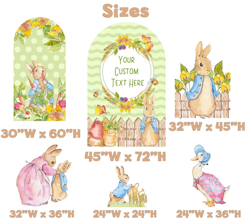 Blue Peter Rabbit Cutout, Rabbit Baby Shower Decor, Backdrop, Gender ...